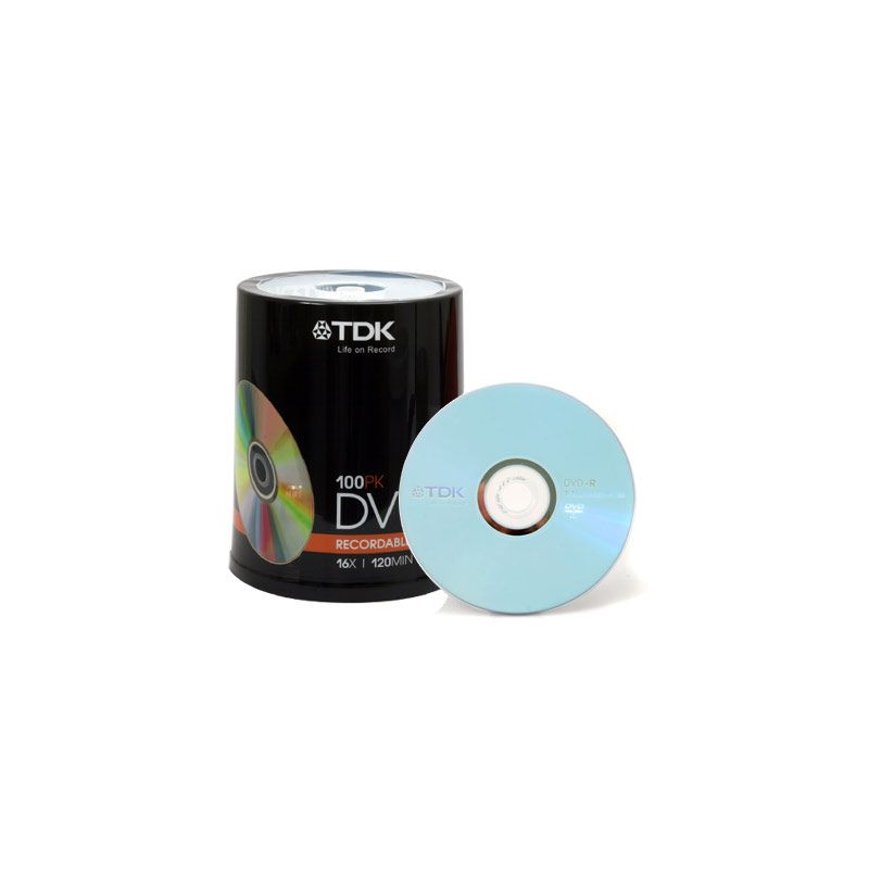 TDK DVD-R 4.7 GB - 16x - 100 pcs in Cakebox - DVD.pt